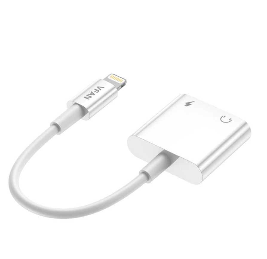 Lightning to Lightning + Mini Jack 3.5mm AUX, Audio Adapter Cable – The ...